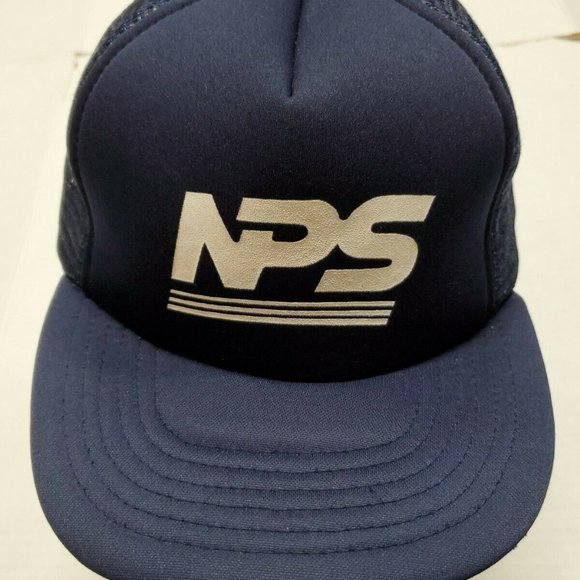 Accessories | Vintage Blue Nps Adjustable Trucker Snapback Hat | Poshmark